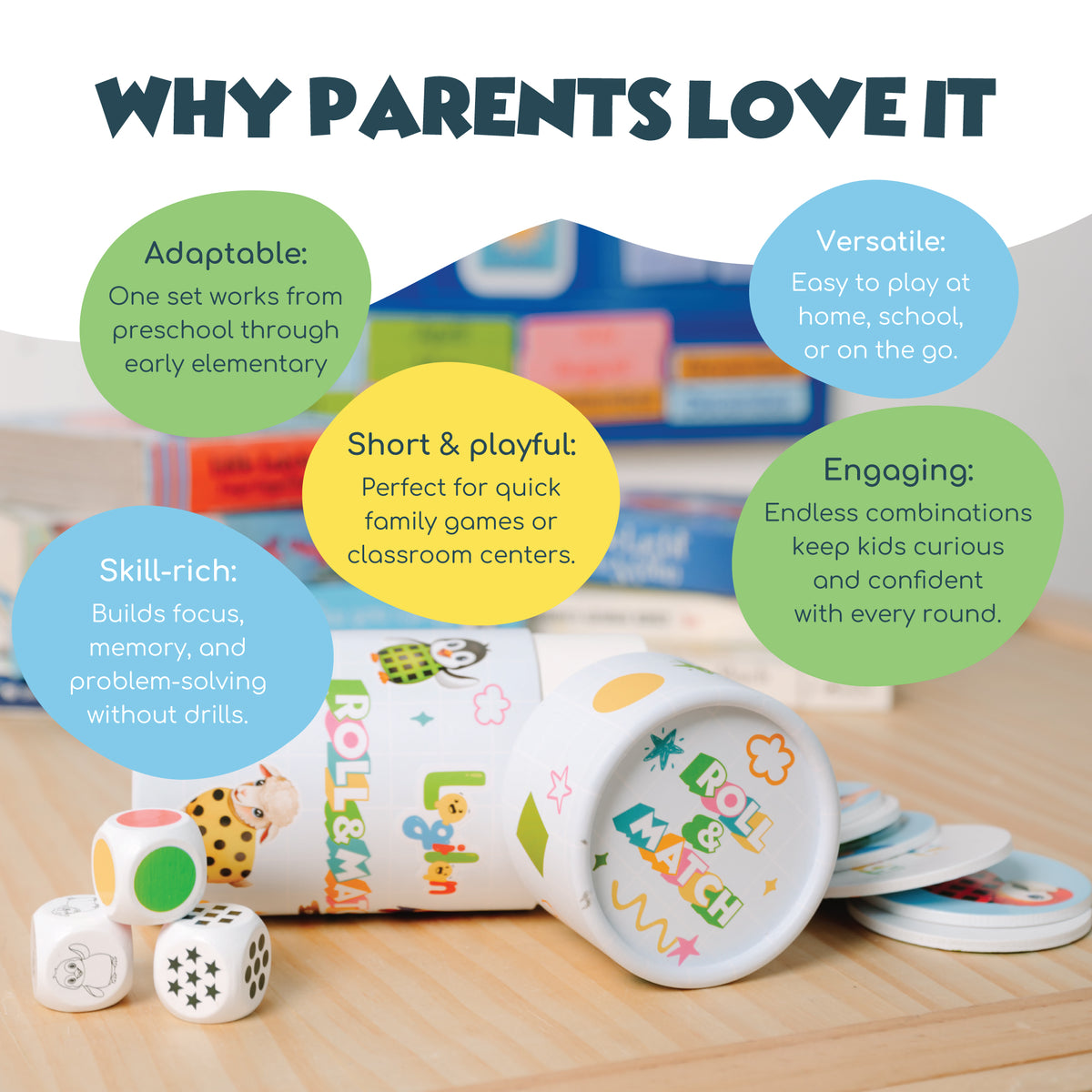 Roll & Match – Memory Game for Preschoolers Ages 3 and up – Logilan
